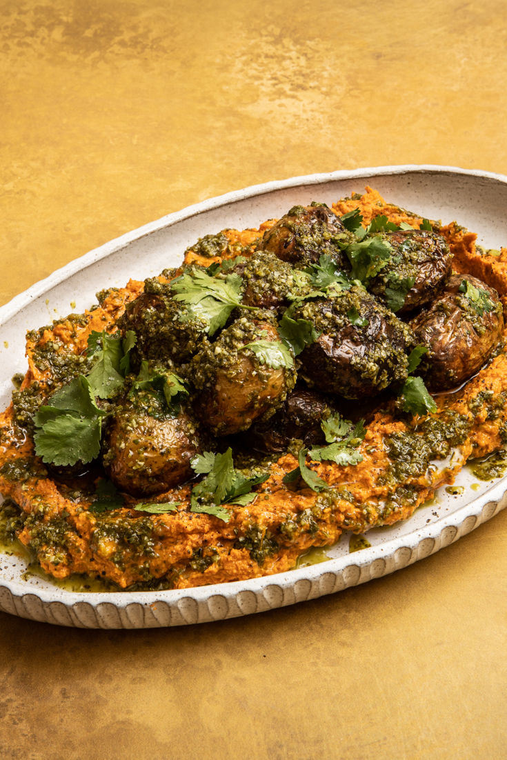 Grilled New Potatoes with Charred Jalapeño Green Ajika Recipe - Great ...