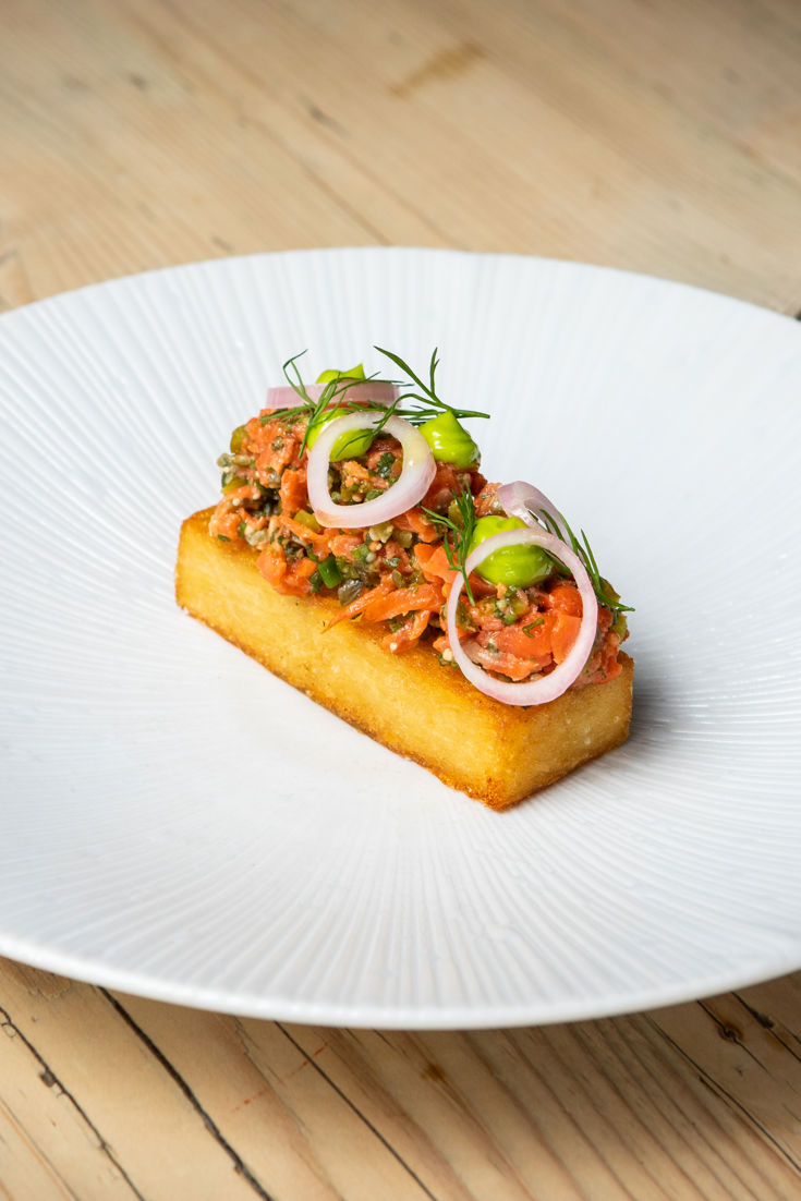 Smoked Salmon Tartare With Potato Rosti, Pickled Shallot, and Dill ...