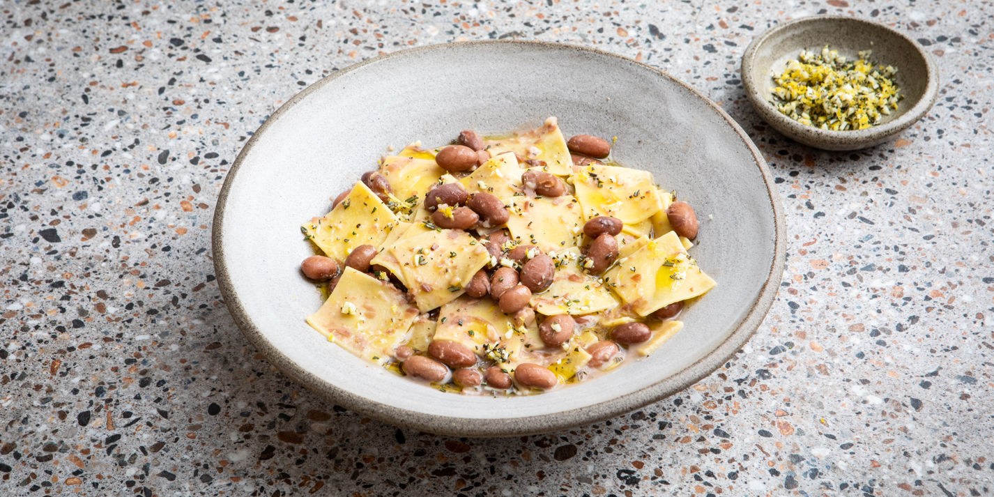 Maltagliati with Borlotti Beans and Rosemary Gremolata Recipe - Great ...
