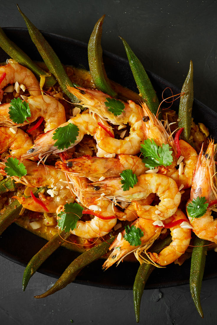 Caril de Camarão com Quiabos – Macanese Curried Prawns and Okra Recipe ...