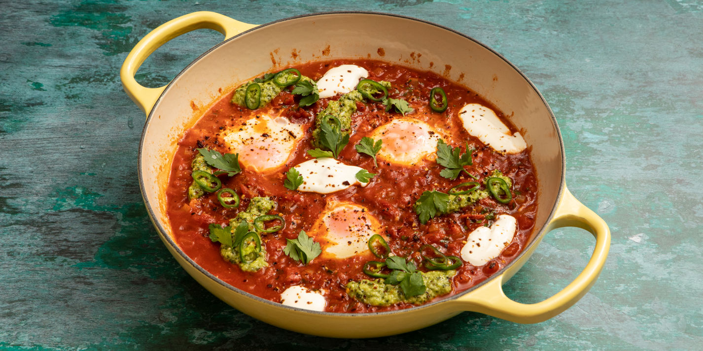 Shakshuka With Green Chilli and Preserved Lemon Salsa Verde Recipe ...