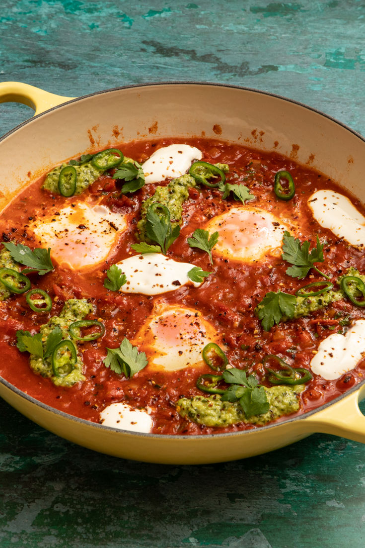 Shakshuka With Green Chilli and Preserved Lemon Salsa Verde Recipe ...