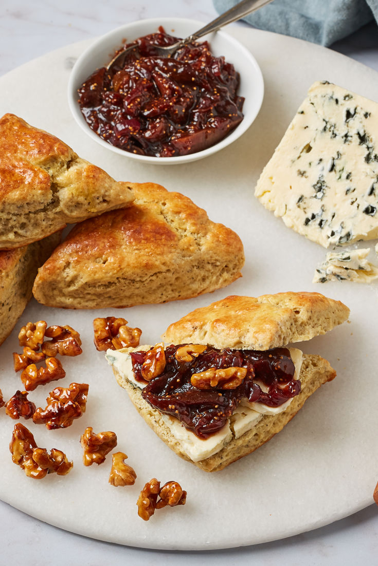 Saint Agur Scones with Fig Relish Recipe - Great British Chefs