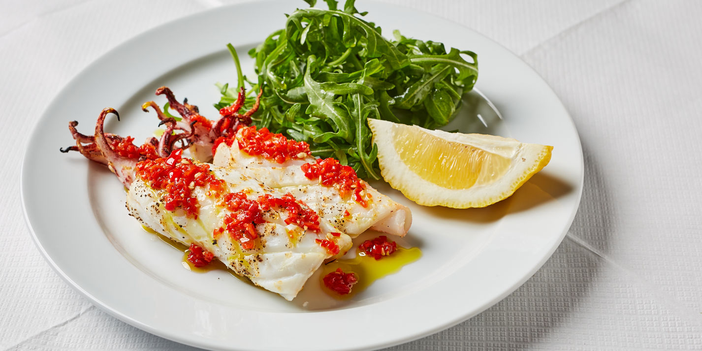 Squid with Chilli and Rocket Recipe - Great British Chefs