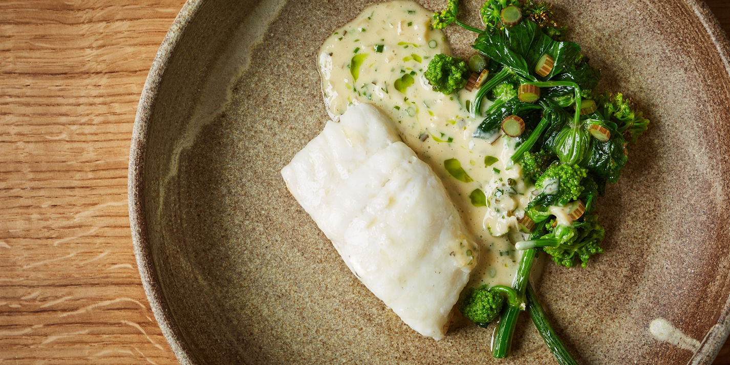 Baked Turbot with Cider Butter Sauce and Sea Vegetables Recipe - Great ...