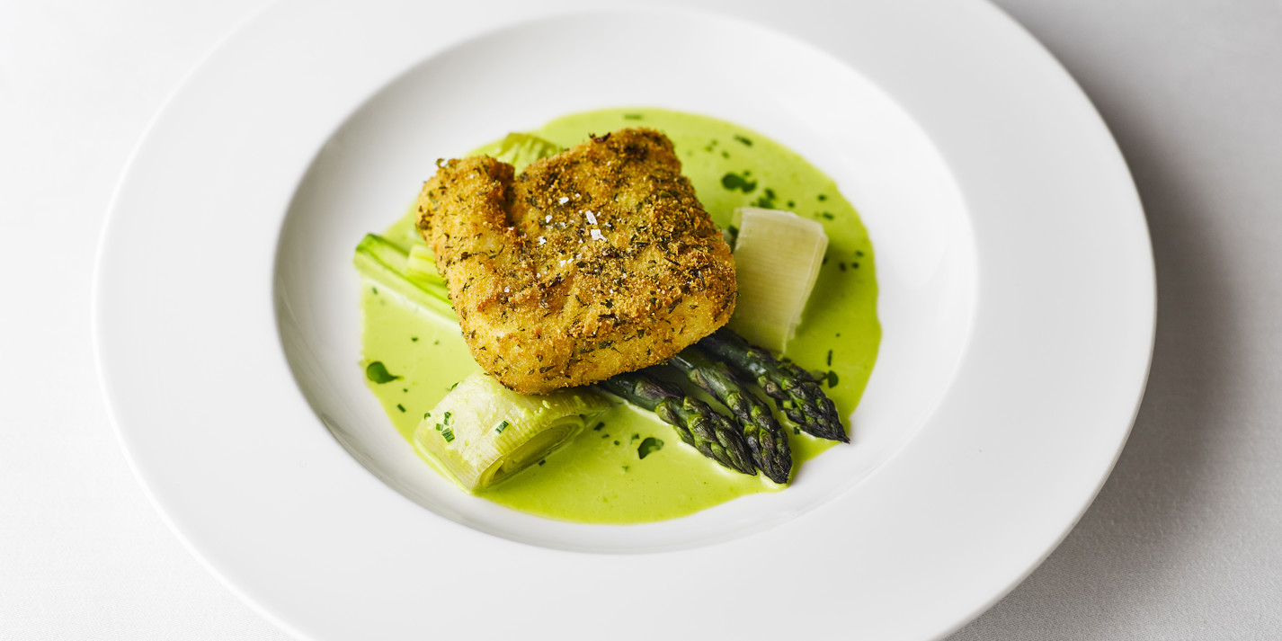 Baked Hake Recipe with Wild Garlic Sauce - Great British Chefs