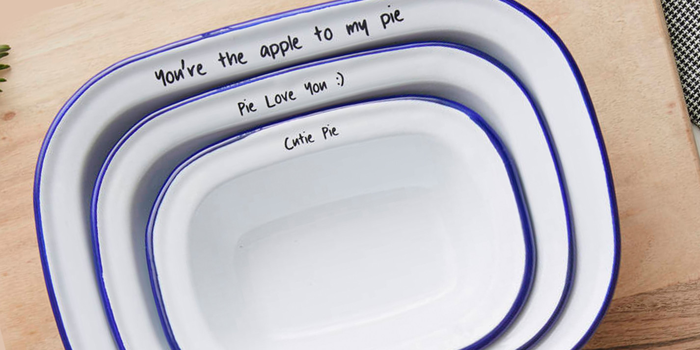 Win one of two personalised enamel pie dish sets worth £36 - Great ...