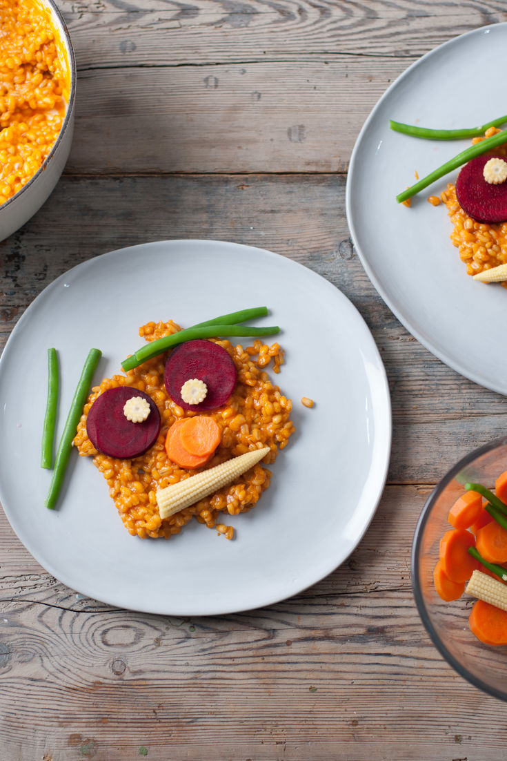 Barley Risotto Faces Recipe - Great British Chefs