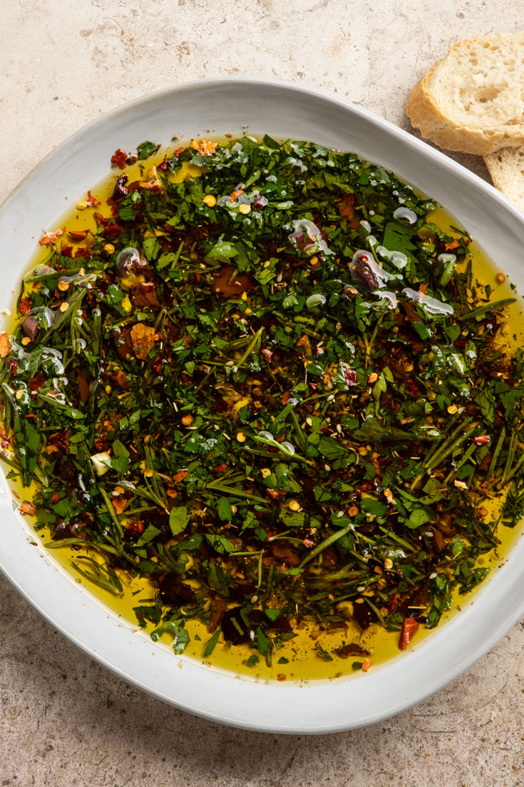 Za’atar, Balsamic Vinegar and Kalamata Olive Dipping Oil Recipe - Great ...