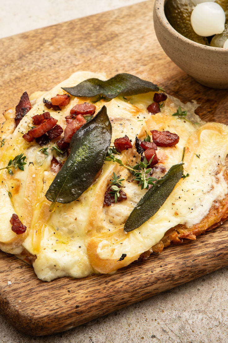 Crispy Tartiflette Rosti with Sage Recipe - Great British Chefs