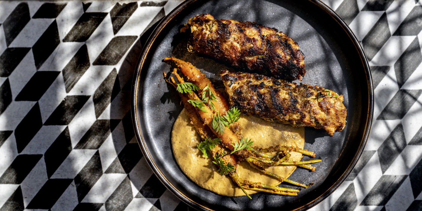 Rabbit and Pork Fat Kebab Recipe - Great British Chefs
