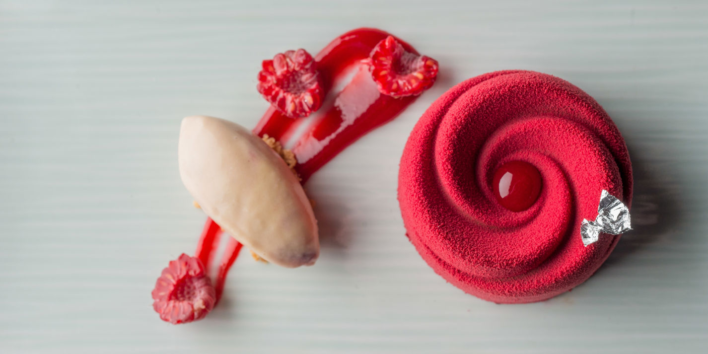 Raspberry and Chocolate Rose Delice - Great British Chefs