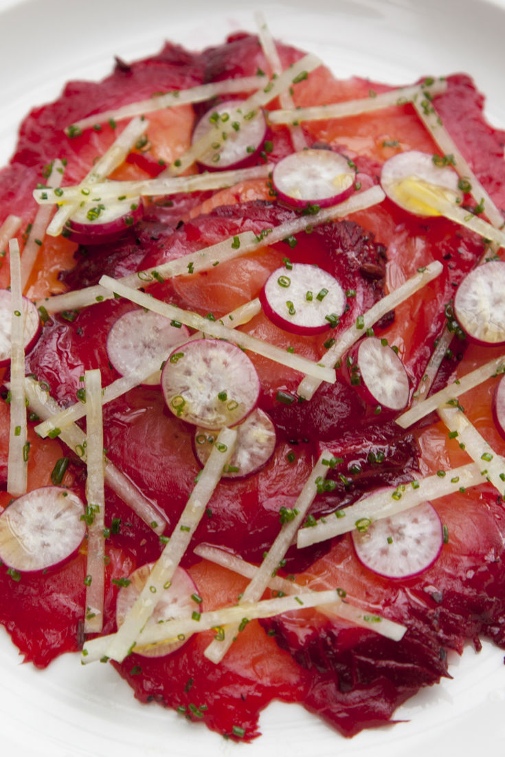 Beetroot-Marinated Salmon Recipe with Radish Salad - Great British Chefs