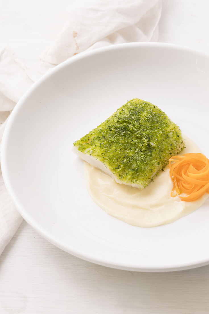 Herb-Crusted Cod Recipe with Parsnip Purée - Great British Chefs