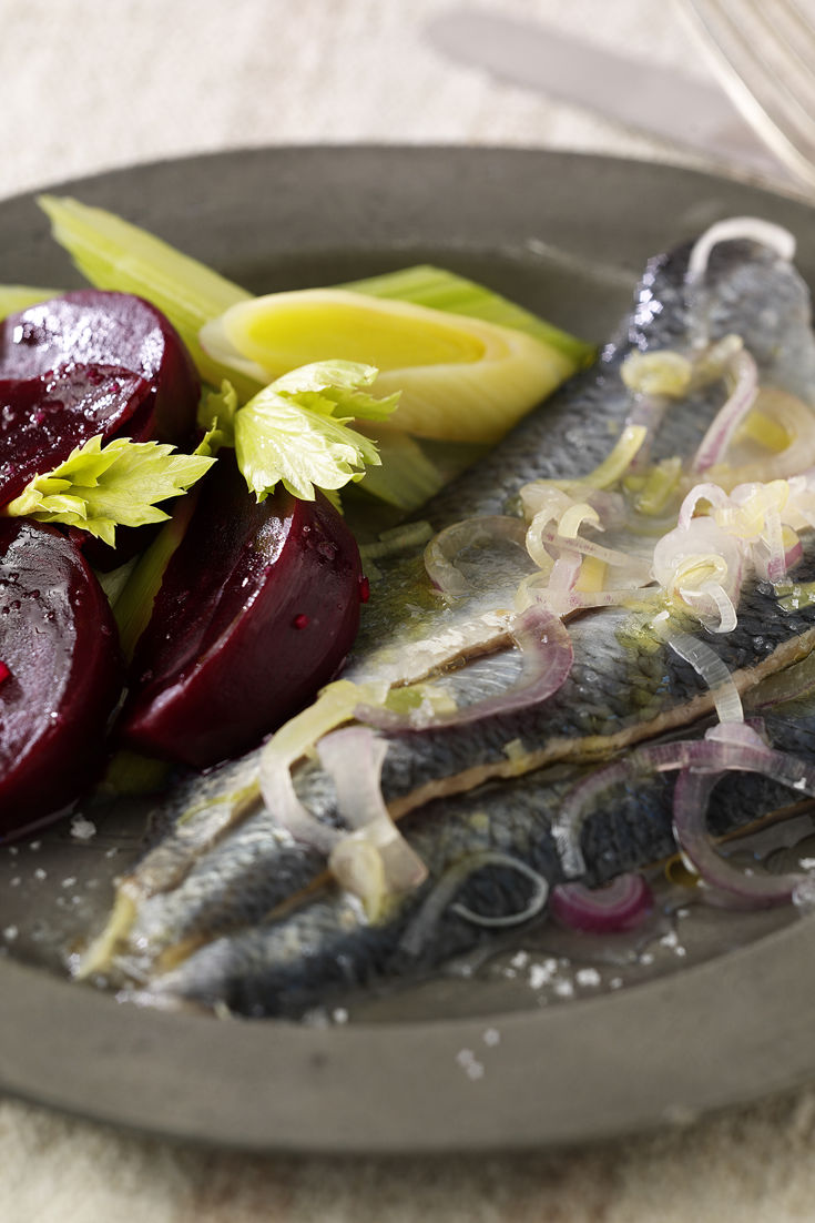 Marinated herrings with beetroot recipe - Great British Chefs