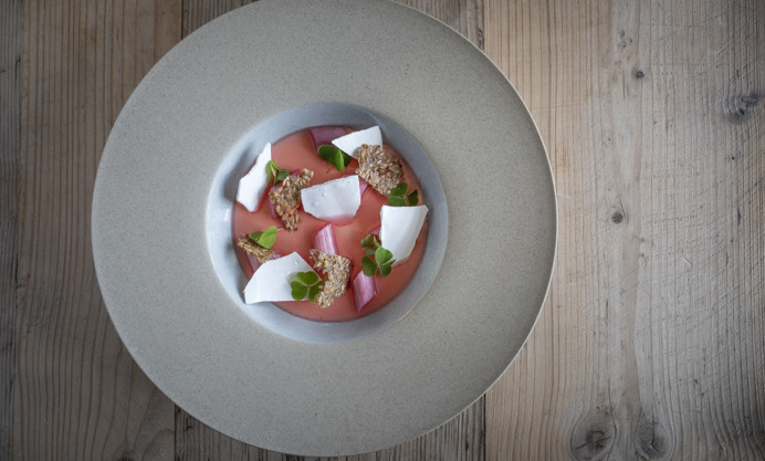 Barley Cream with Rhubarb and Linseed Recipe - Great British Chefs