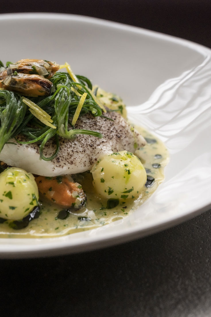 Brill with Mussels and Jersey Royals Recipe - Great British Chefs