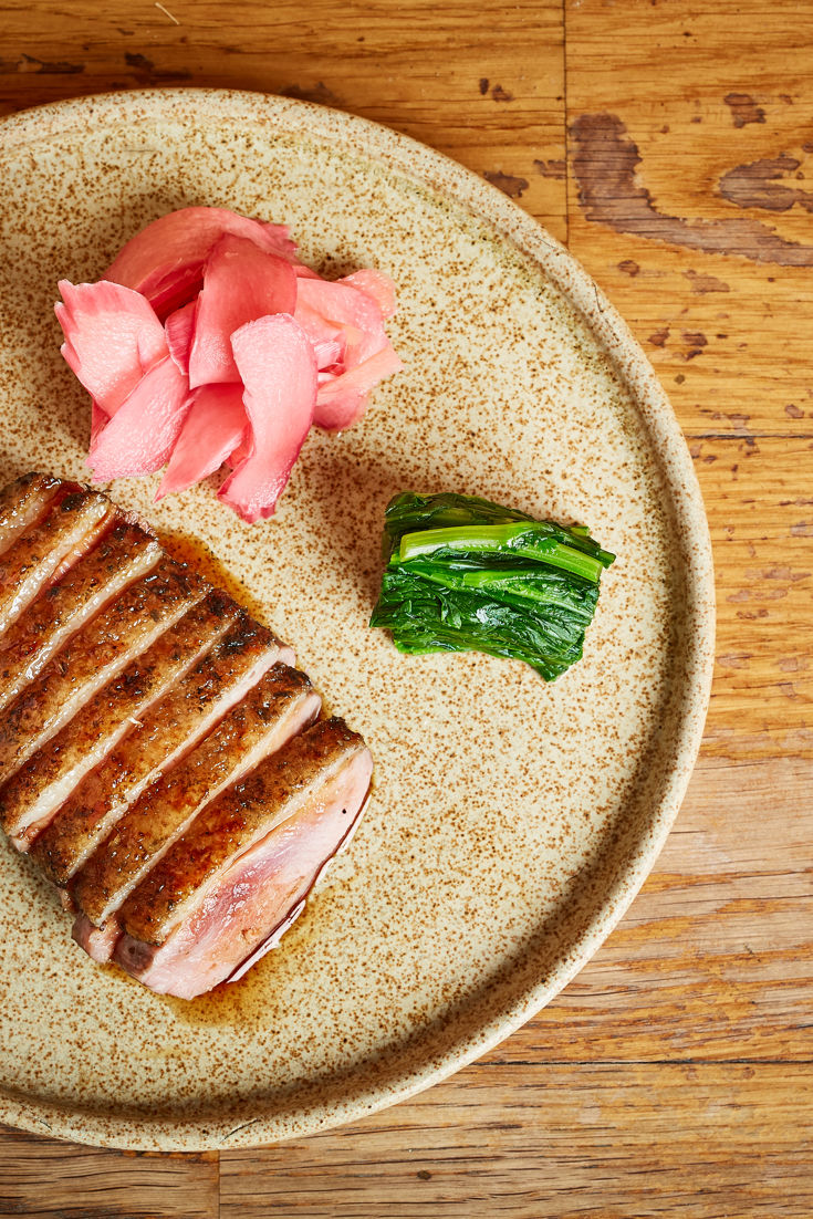 Grilled Duck with Burnt Soy and Rhubarb Ginger Pickle Recipe - Great ...