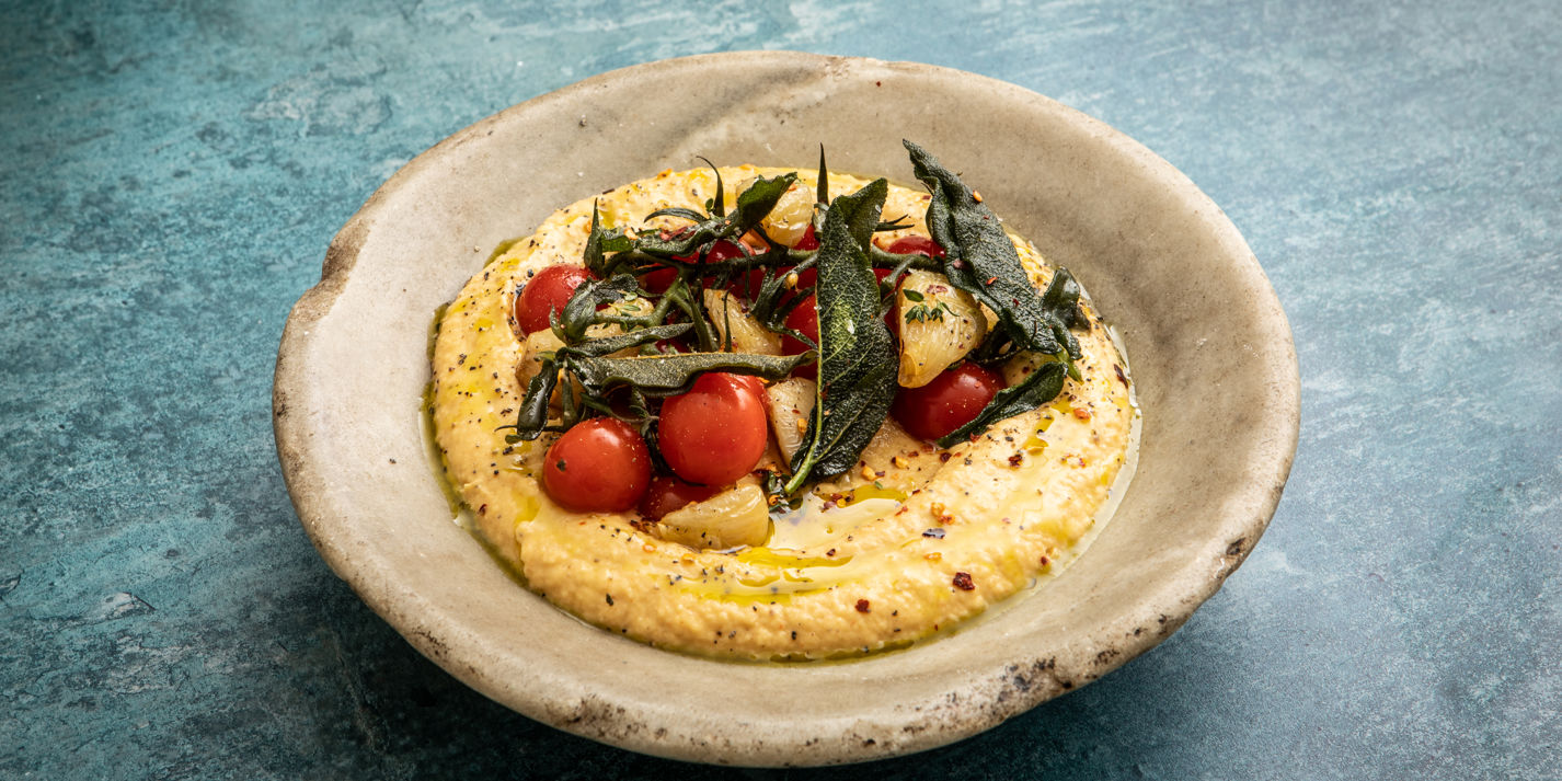 Butter Bean Spread With Fermented Piccolo Tomatoes, Confit Garlic and ...