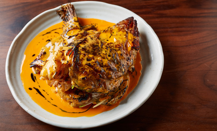 Cod’s Head with Sriracha Butter Sauce Recipe - Great British Chefs