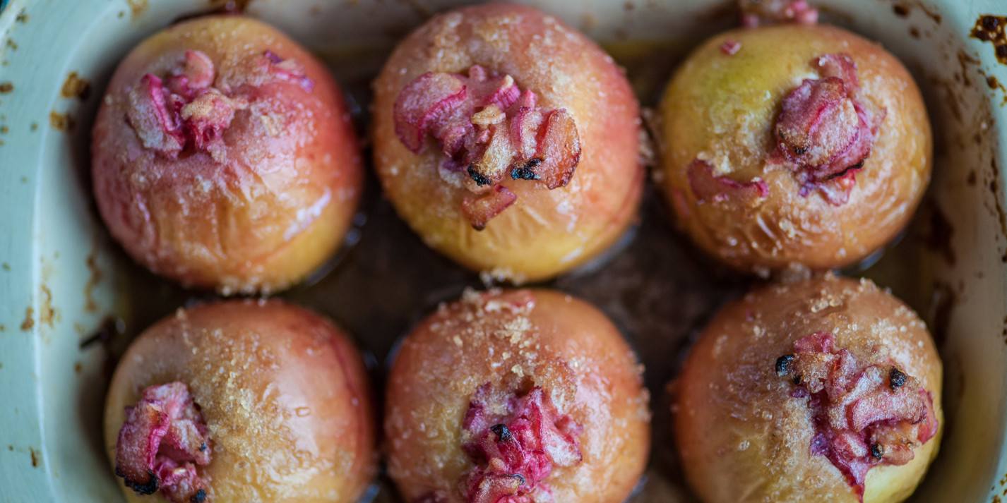 Baked Apples With Rhubarb Recipe - Great British Chefs