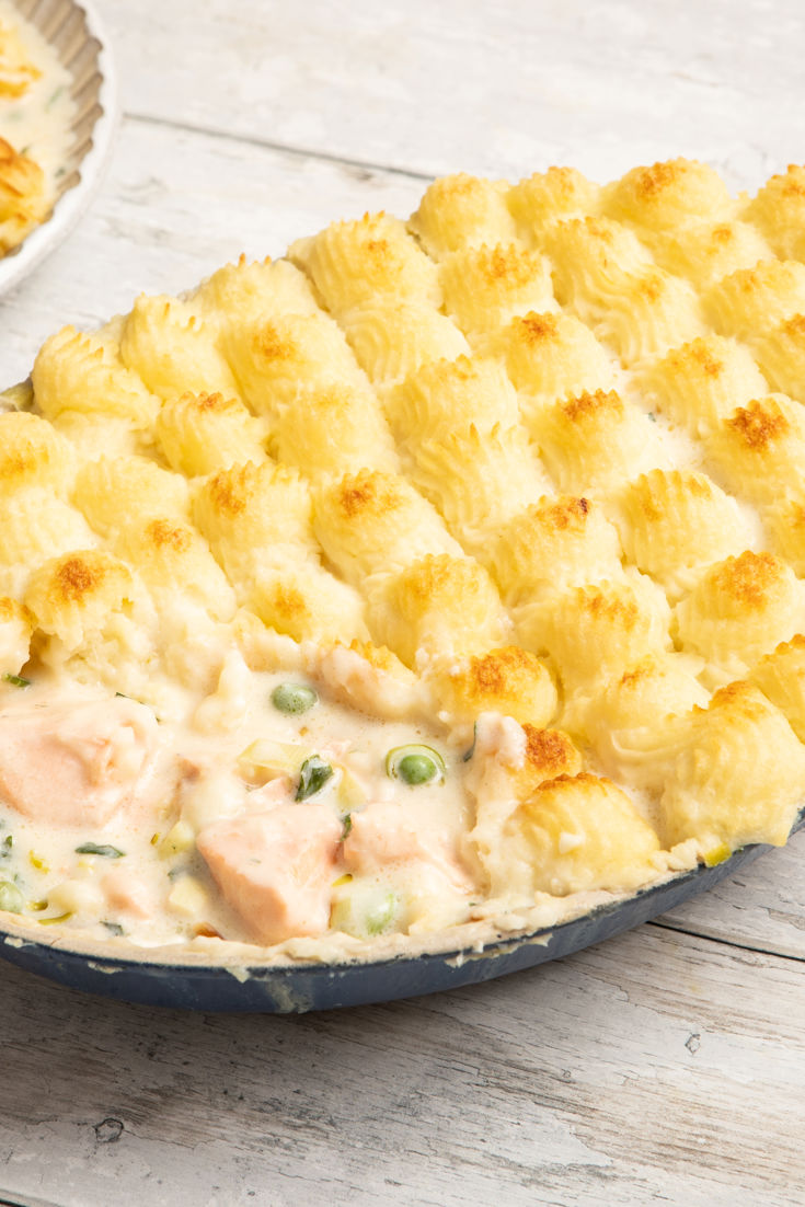 Fisherman’s Pie with Golden Piped Mashed Potatoes and Sea Greens Recipe ...