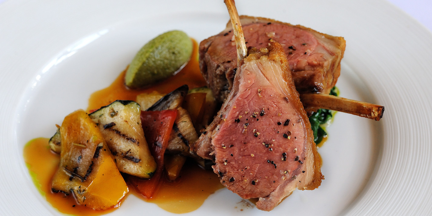 Roast Lamb Recipe with Vegetables, Tapenade and Pesto - Great British Chefs