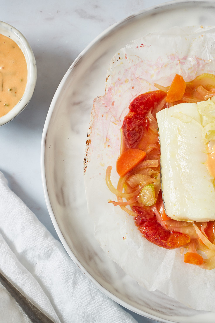 Steamed Haddock with Blood Orange Hollandaise Recipe - Great British Chefs