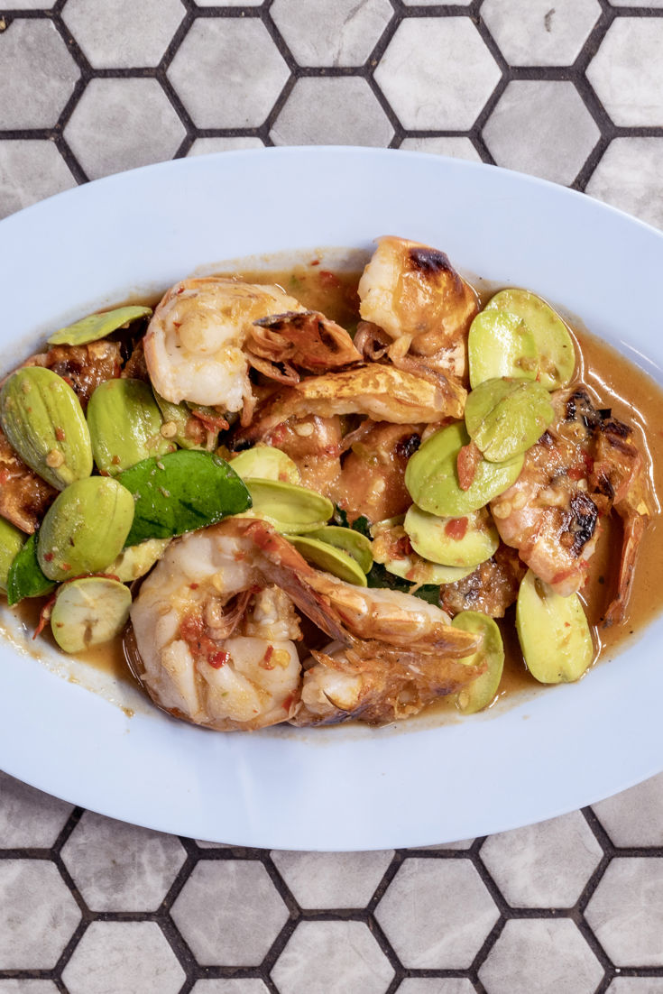 Prawns with Shrimp Paste and Sator Beans Recipe - Great British Chefs