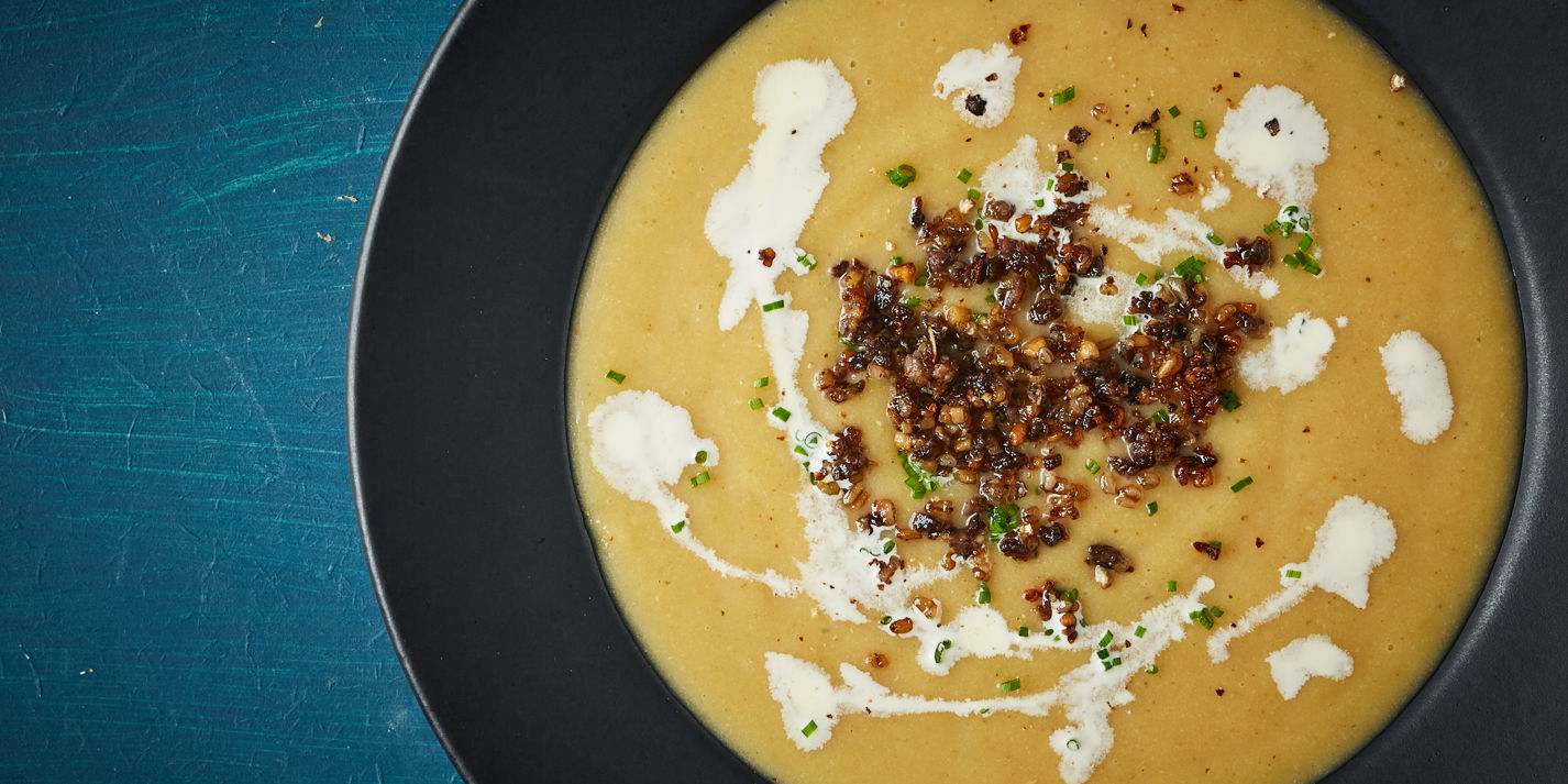 Curried Swede Soup with Crispy Haggis Recipe - Great British Chefs