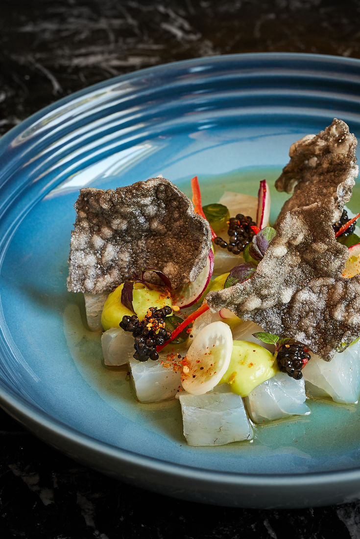 Cured Sea Bass with Avocado and Ponzu Recipe - Great British Chefs