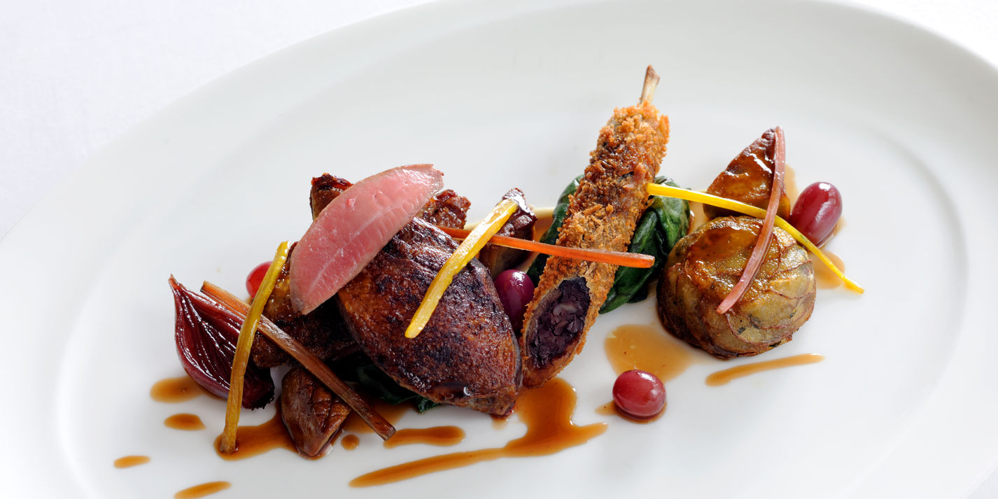 Roast Pigeon Crispy Leg & Foie Gras Hollandaise - Great British Chefs