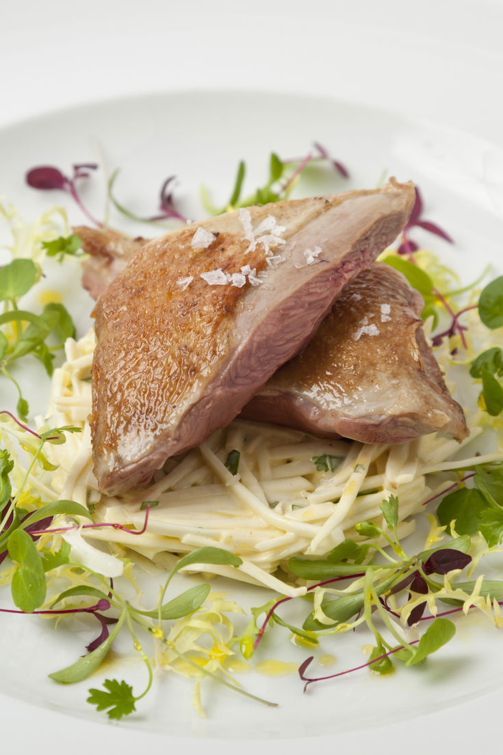 Roast Squab Pigeon Recipe With Celeriac Salad - Great British Chefs