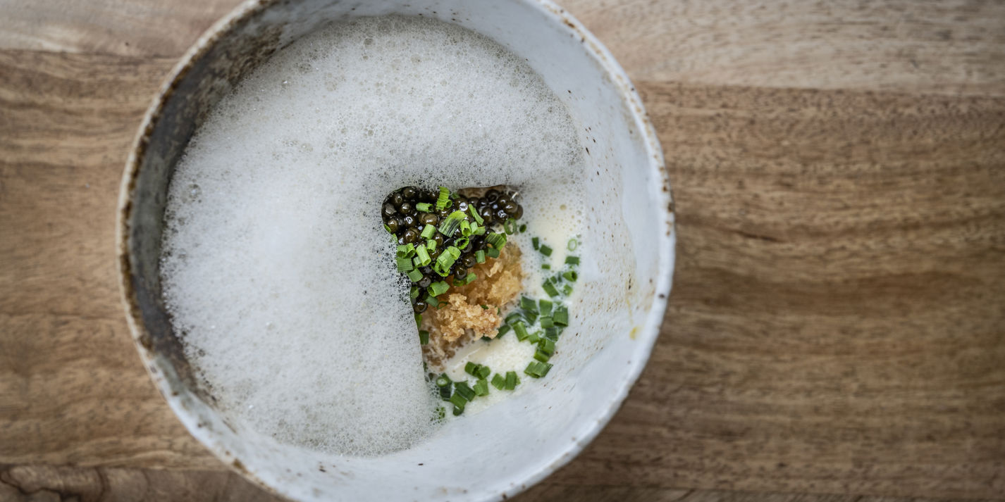 Seaweed Custard, Crispy Mussels and Imperial Caviar Recipe - Great ...