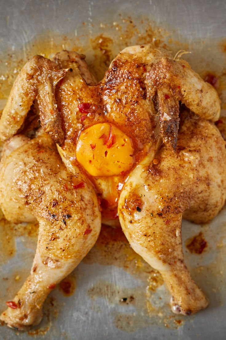 Spatchcocked Poussin with Chilli Butter Recipe - Great British Chefs