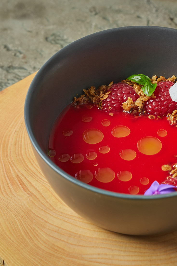 Woodruff Panna Cotta with Raspberries and Basil Recipe - Great British ...
