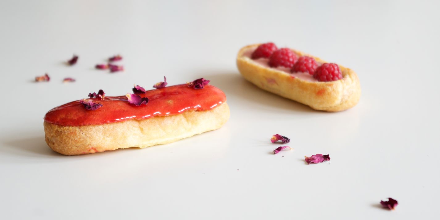 Raspberry and Rose Éclair Recipe - Great British Chefs