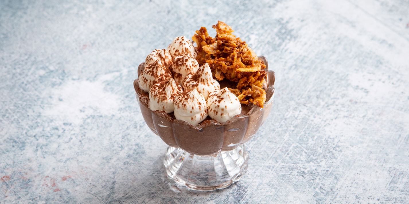 Coconut Chocolate Mousse with Crispy Coconut Clusters Recipe - Great ...