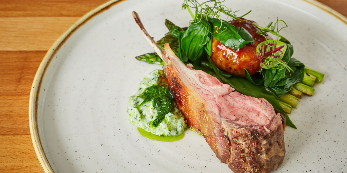 Goat with Wild Garlic Tzatziki and Asparagus Recipe - Great British Chefs