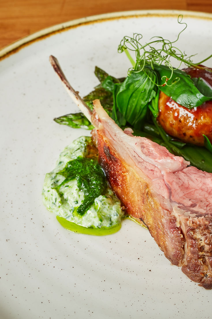 Goat with Wild Garlic Tzatziki and Asparagus Recipe - Great British Chefs