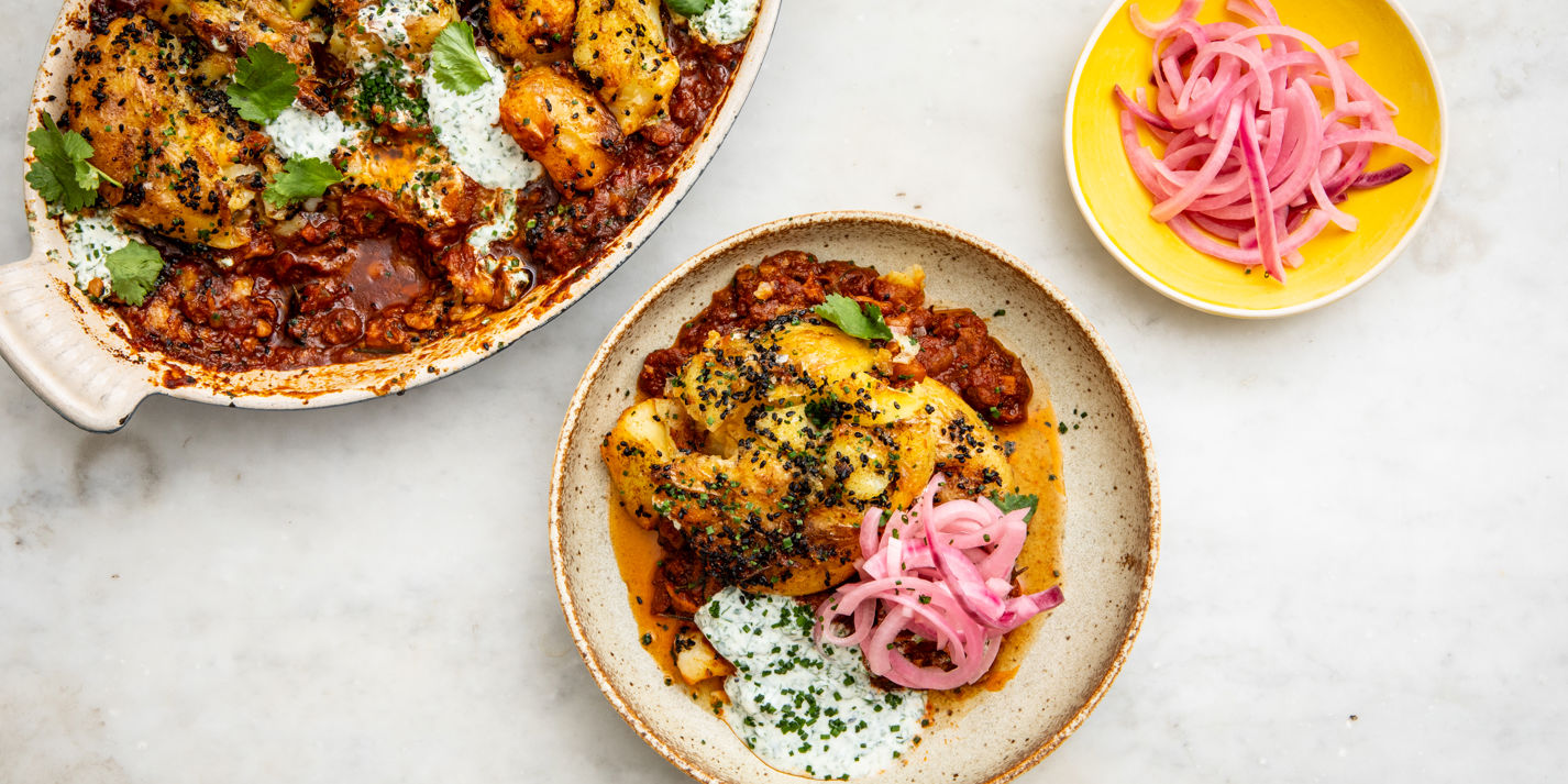 Bombay Spiced Shepherd's Pie with Crispy Smashed Potato Topper Recipe ...