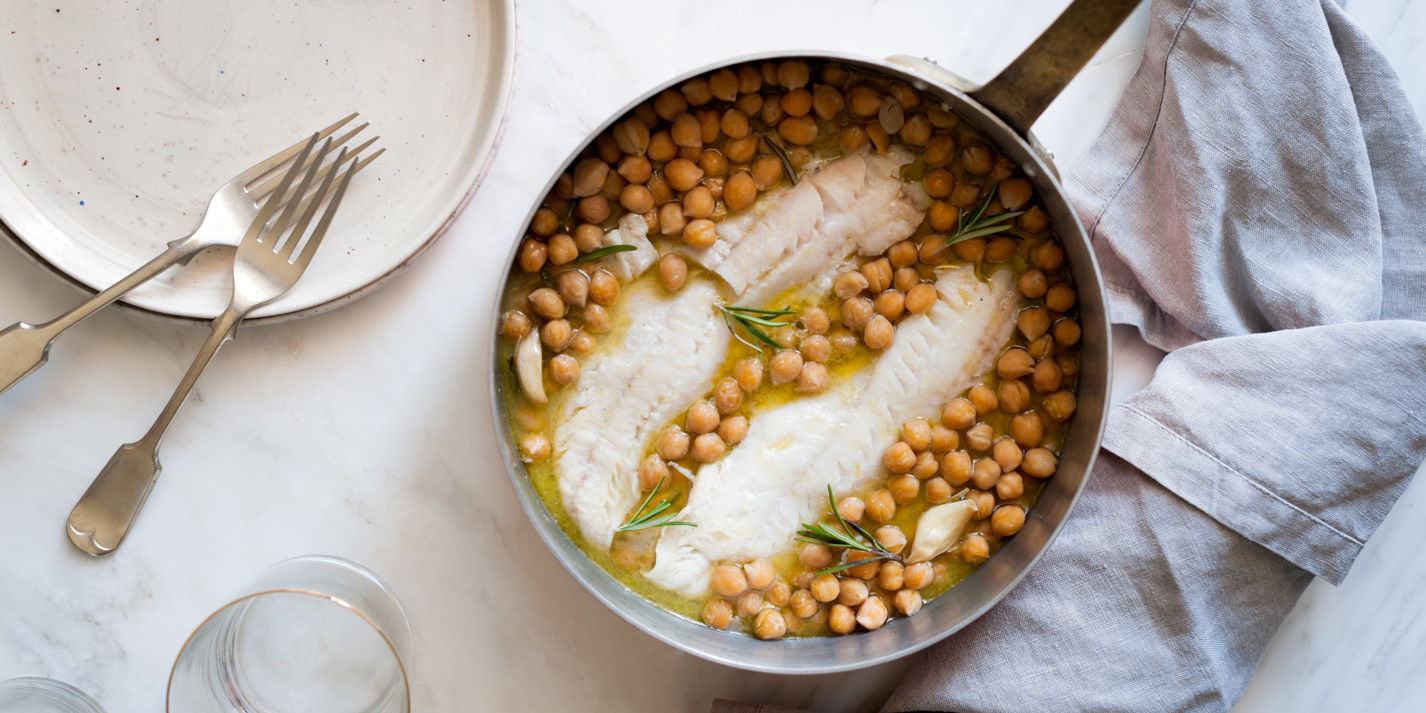 Poached Cod with Chickpeas Recipe - Great Italian Chefs