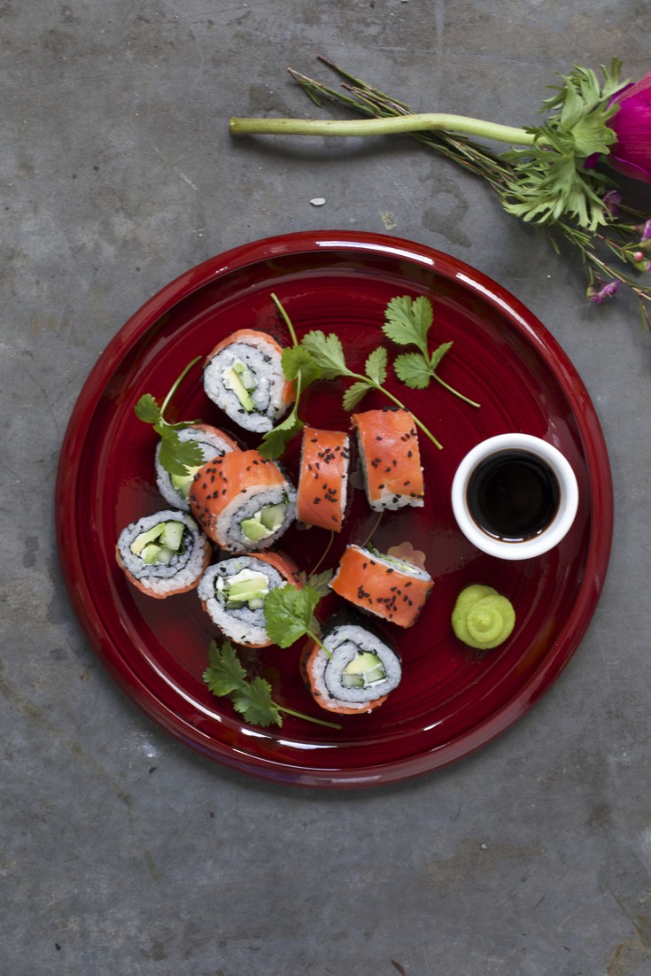 Avocado and Smoked Salmon Sushi Recipe - Great British Chefs