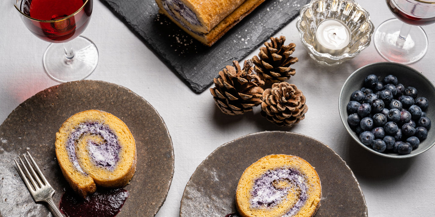 Saint Agur Crème and Blueberry Roulade Recipe - Great British Chefs