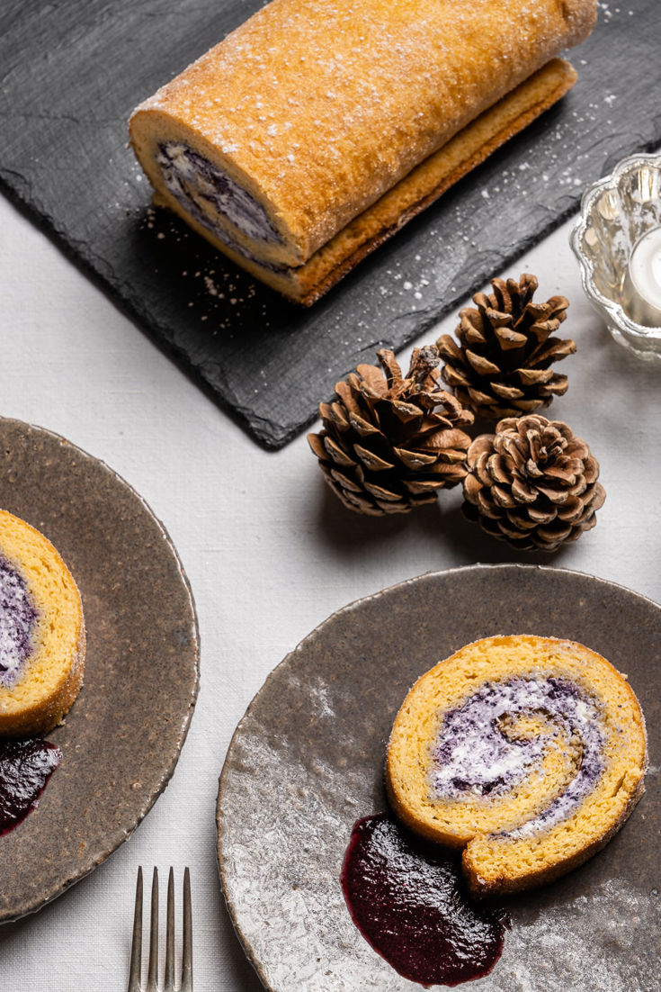Saint Agur Crème and Blueberry Roulade Recipe - Great British Chefs