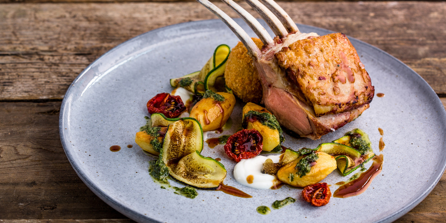 Lamb Rack Recipe with Mint Salsa Verde - Great British Chefs