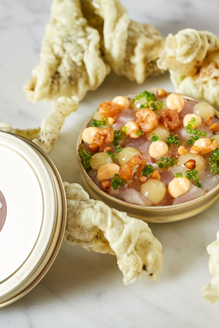 Stone Bass Tartare with Seaweed Cracker Recipe - Great British Chefs