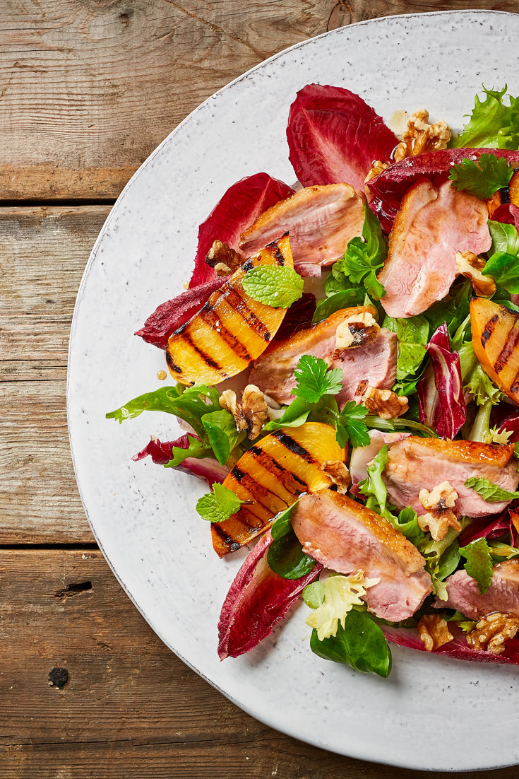 Duck, Chicory and Charred Spanish Persimon® Salad Recipe - Great ...