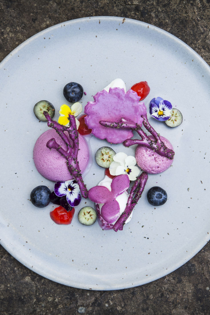 Violet Parfait with Blueberries and Lemon Thyme Sorbet Recipe - Great ...