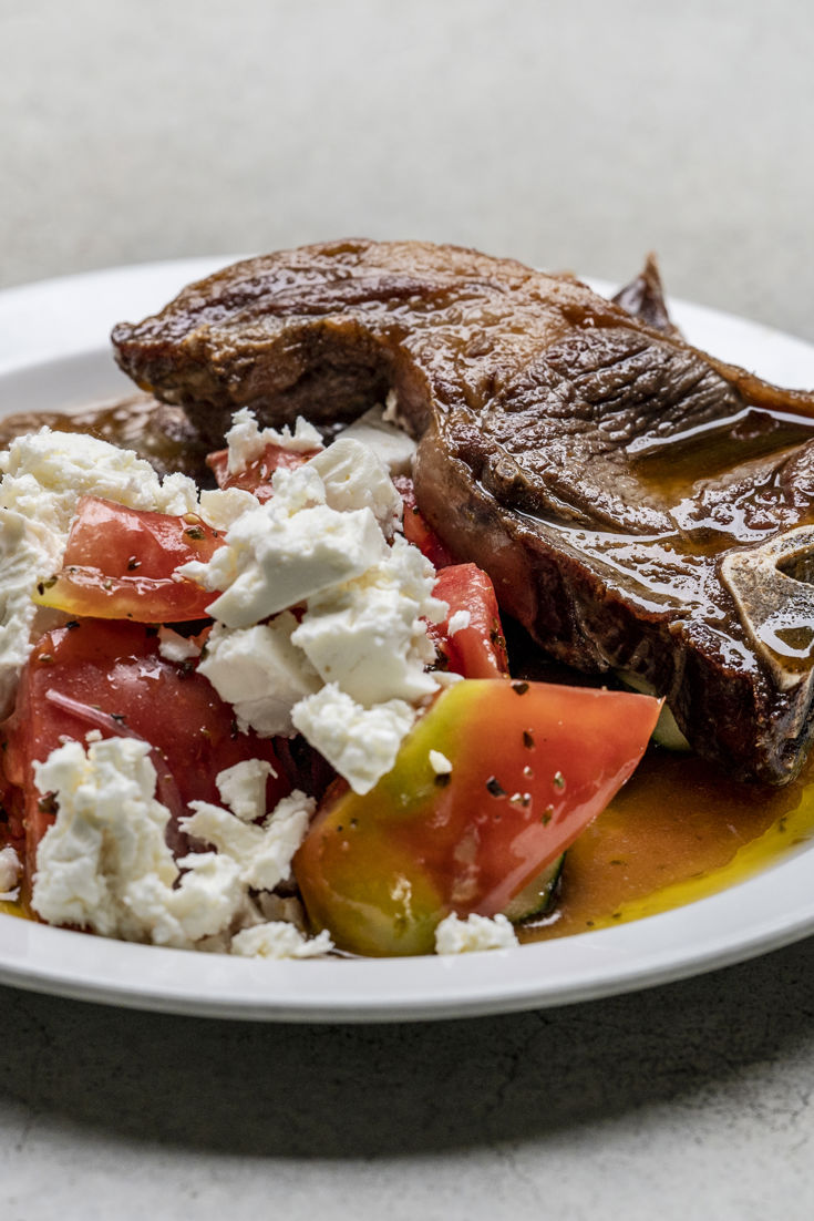Mutton Chops with Greek Salad Recipe - Great British Chefs